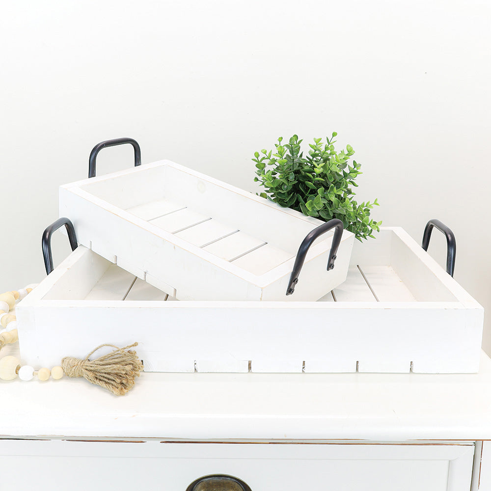 White rustic tray store